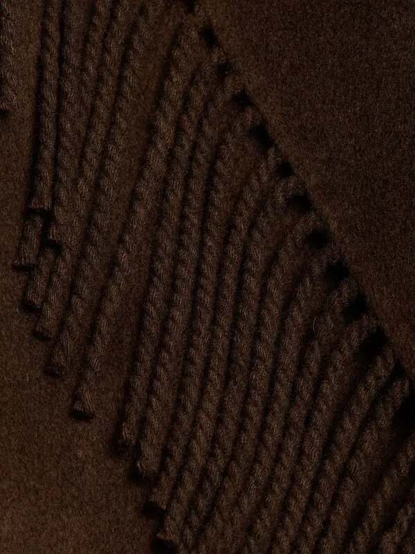 Simkhai Carrie Fringed Longline Coat - Chocolate