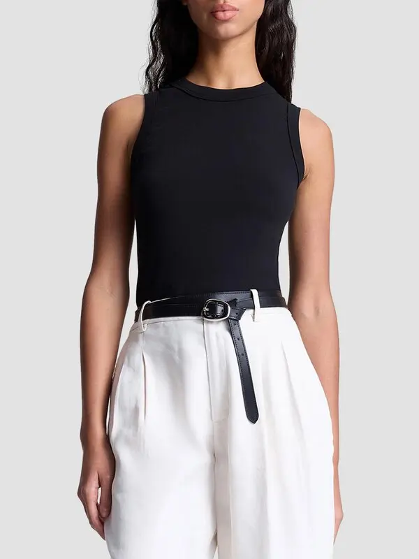 A.L.C. Hadley Rib-knit Cotton Tank - Black