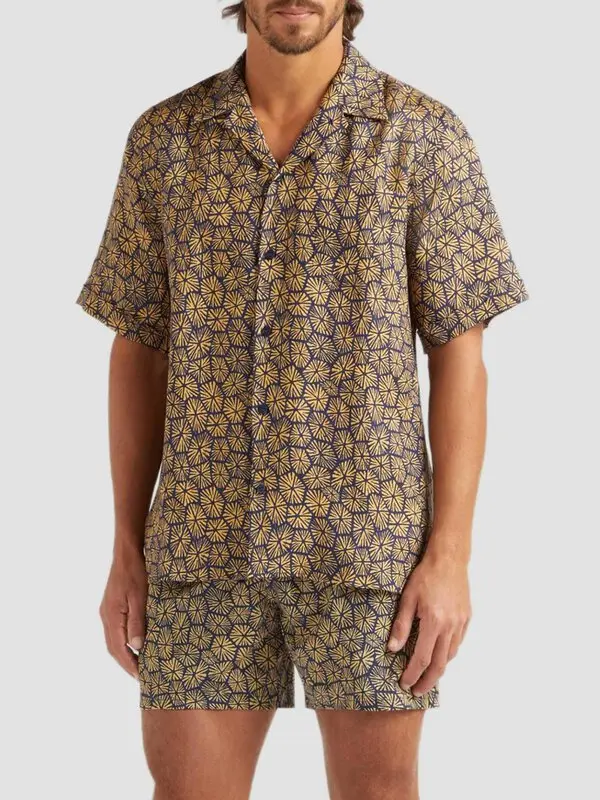 Vilebrequin Geometric Carapaces Linen Camp Shirt