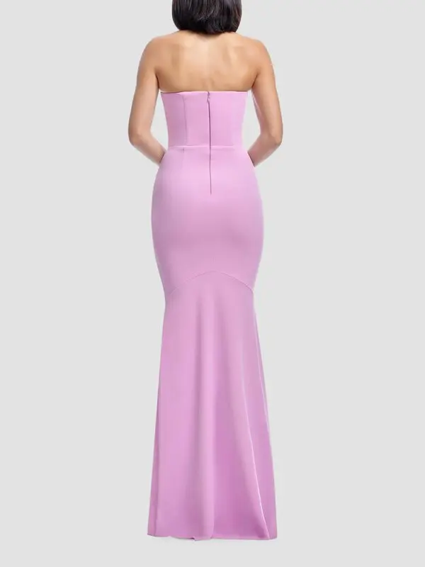 Dress The Population Izzy Strapless Crepe Mermaid Maxi Dress - Lavender