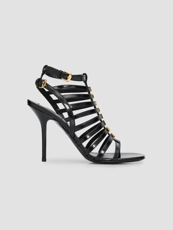 Moschino Lettering 100mm Leather Sandals