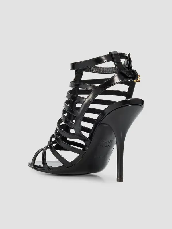 Moschino Lettering 100mm Leather Sandals