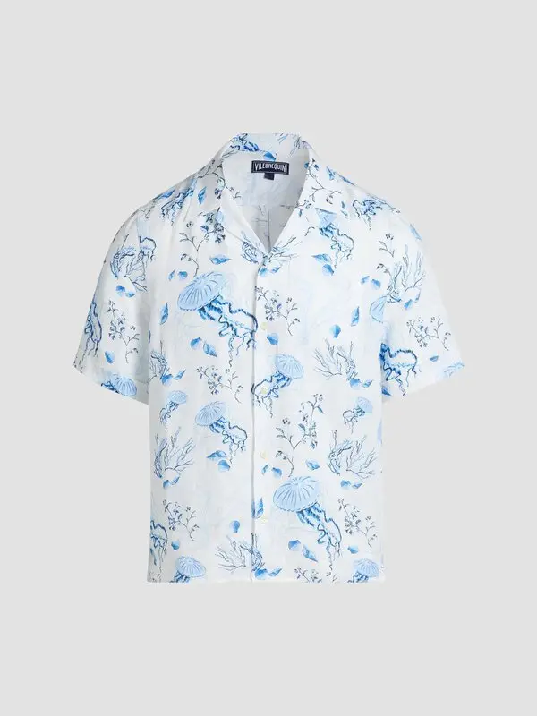 Vilebrequin Medusa & Shells Linen Camp Shirt