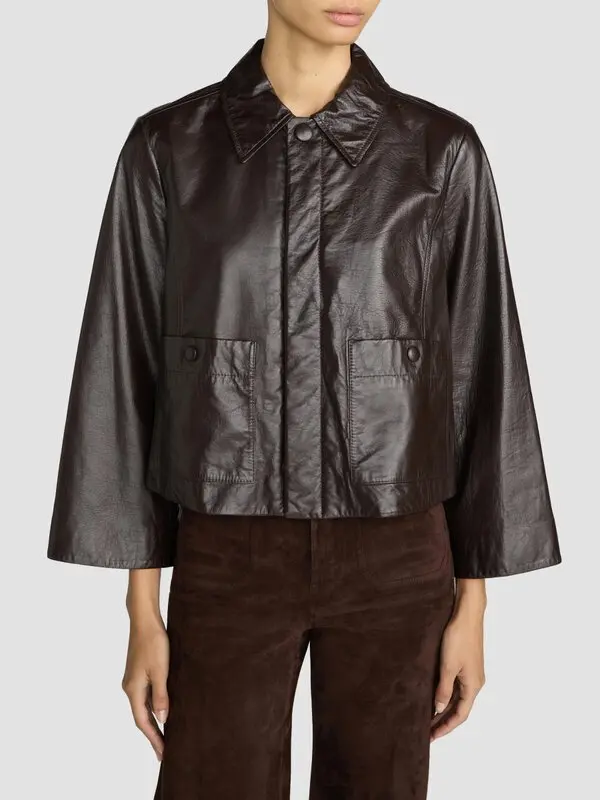 FRAME Swing Mini Paper Leather Jacket