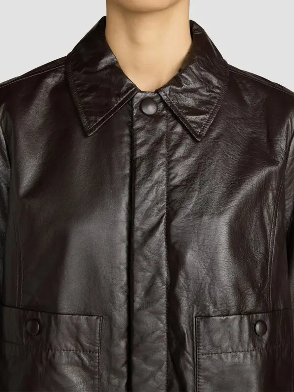 FRAME Swing Mini Paper Leather Jacket