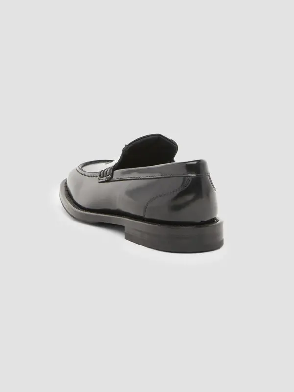 Moschino Logo Leather Loafers