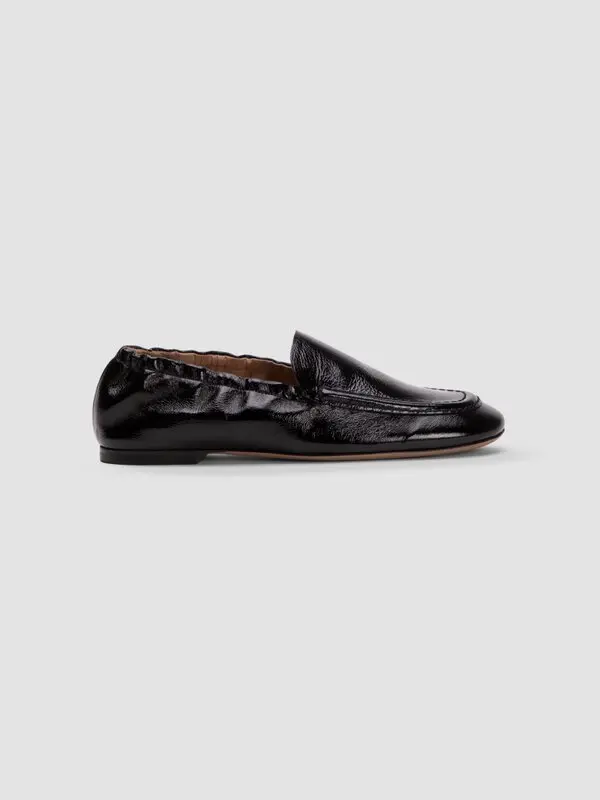 ODISSI Juno Moc Toe Leather Loafers - Black