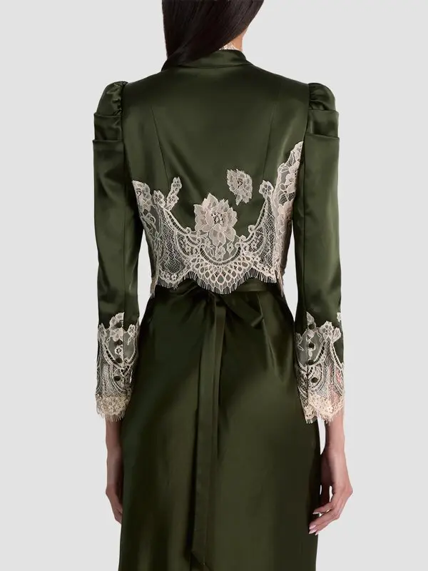Alice + Olivia Thomasina Lace-trim Crop Jacket