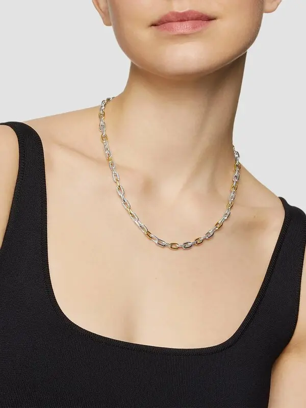 David Yurman Madison Chain Necklace In Sterling Silver With 18k Yellow Gold