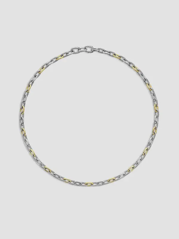 David Yurman Madison Chain Necklace In Sterling Silver With 18k Yellow Gold