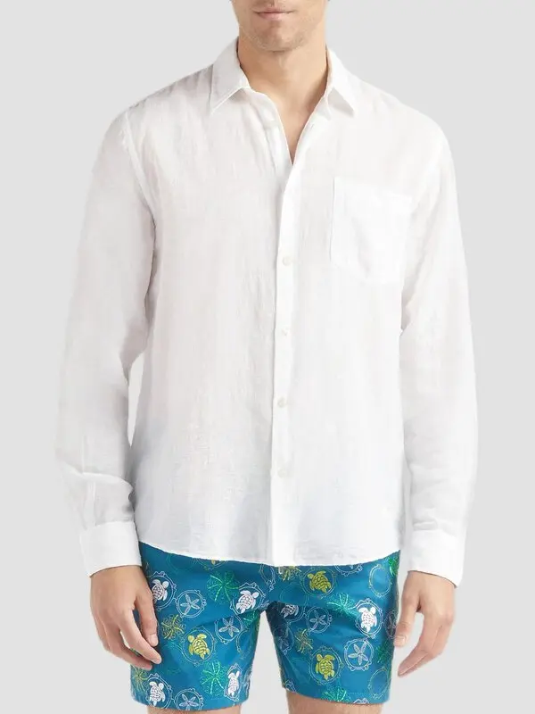 Vilebrequin Cotton-linen Jacquard Button-front Shirt