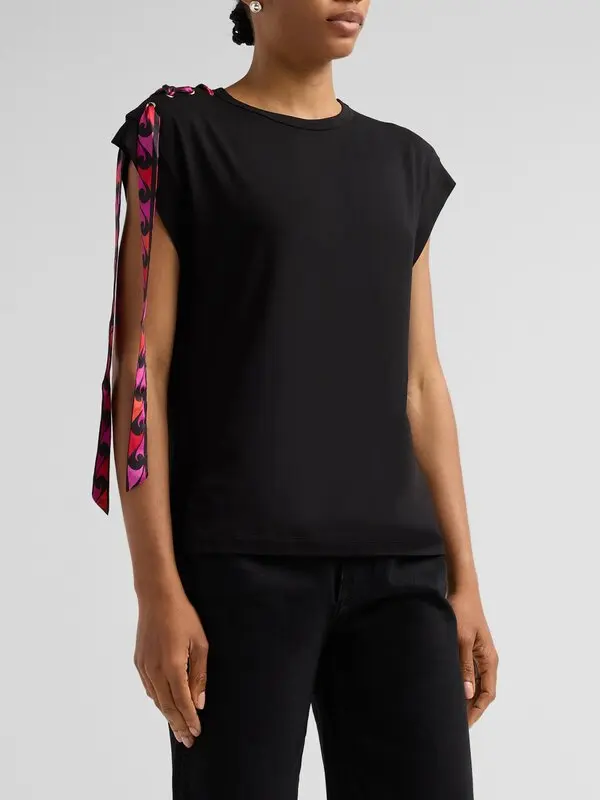 Emilio Pucci L'alba Jersey Eyelet T-shirt