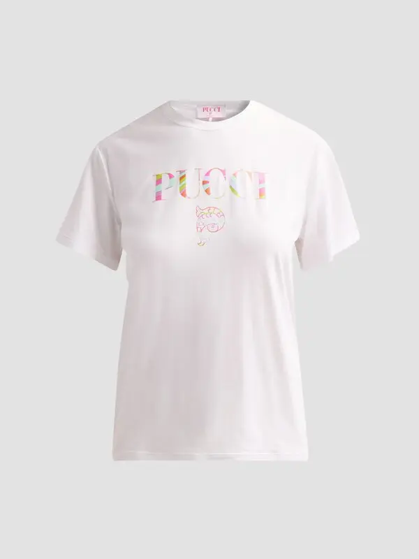 Emilio Pucci L'alba Logo Stretch-jersey Crewneck T-shirt