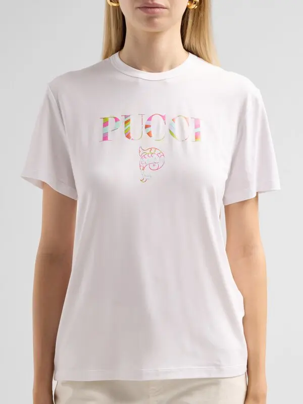 Emilio Pucci L'alba Logo Stretch-jersey Crewneck T-shirt