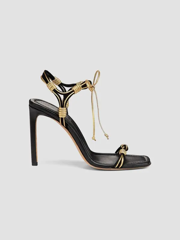 Ulla Johnson Aris 95mm Leather & Suede Stiletto Sandals - Black