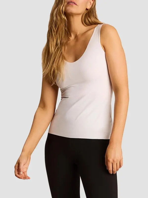 Commando Cotton-blend Scoopneck Tank - White