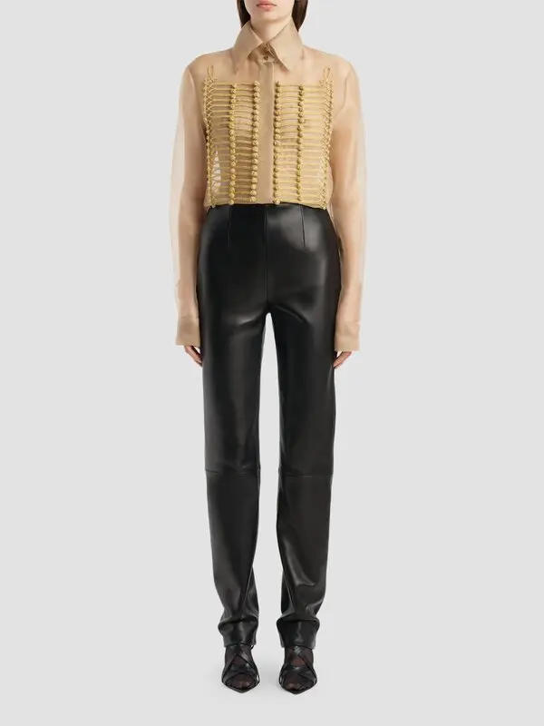 Khaite Ivy Pankou Knot-embellished Semi-sheer Silk Blouse