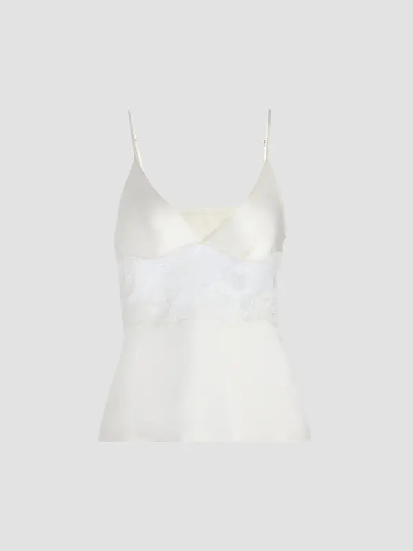 Kiki De Montparnasse Voltaire Lace-embellished Silk Cami