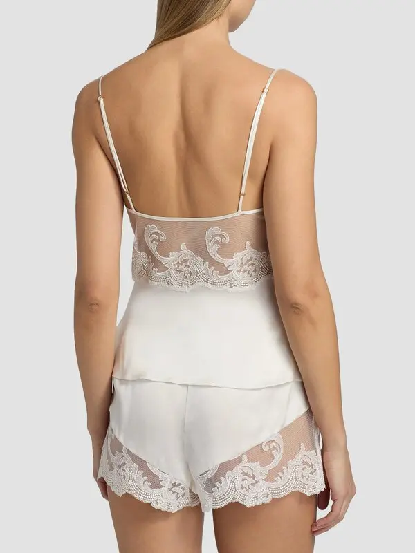 Kiki De Montparnasse Voltaire Lace-embellished Silk Cami