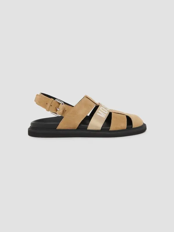 Moschino Logo Suede Fisherman Sandals