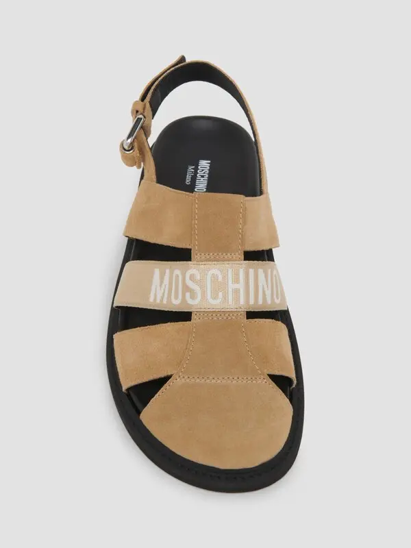 Moschino Logo Suede Fisherman Sandals