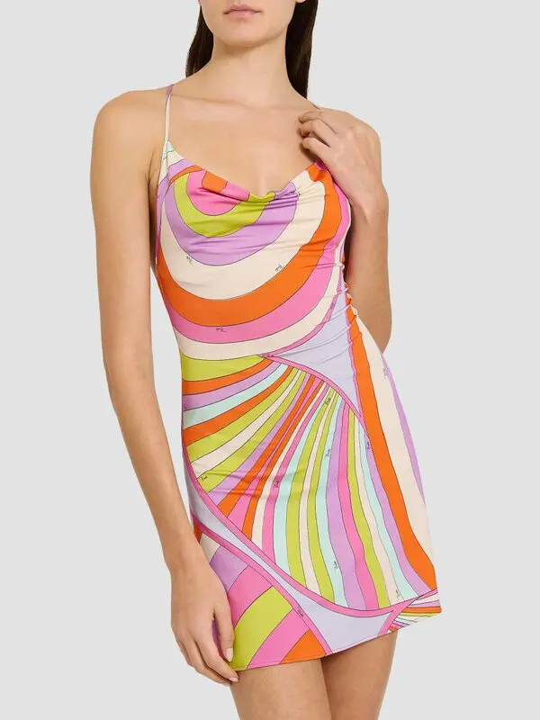 Emilio Pucci L'alba Jersey Satin Minidress