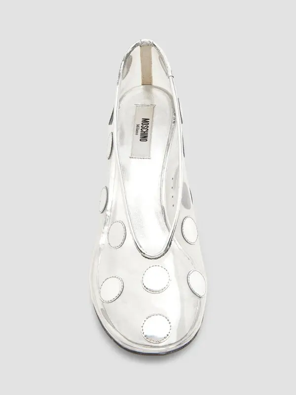 Moschino Duck 55mm Transparent Polka Dot Pumps