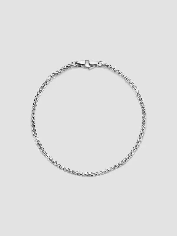 David Yurman Box Chain Bracelet In Platinum, 2.7mm