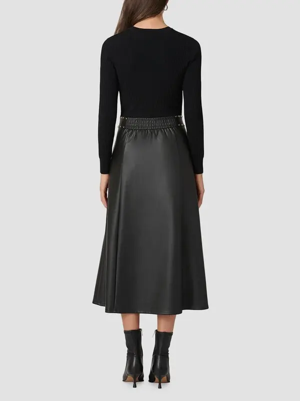 Shoshanna Cleo Mixed-media Midi-dress