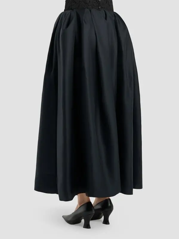 Khaite Adara Pleated Silk Maxi Skirt