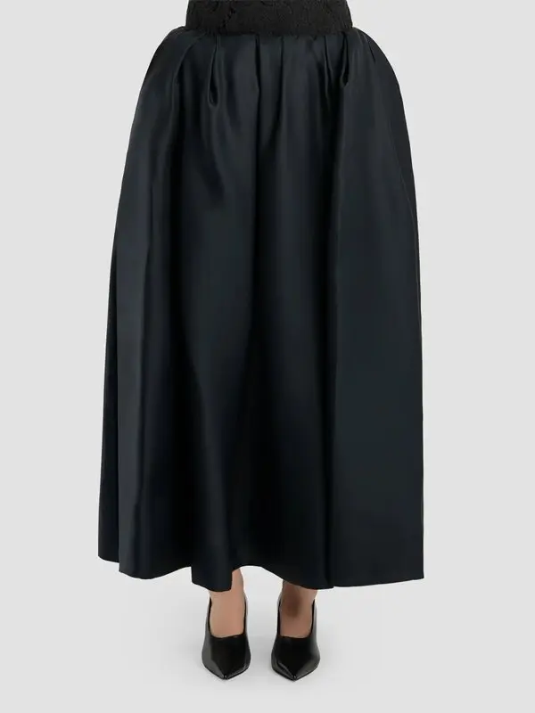 Khaite Adara Pleated Silk Maxi Skirt