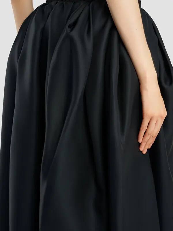 Khaite Adara Pleated Silk Maxi Skirt