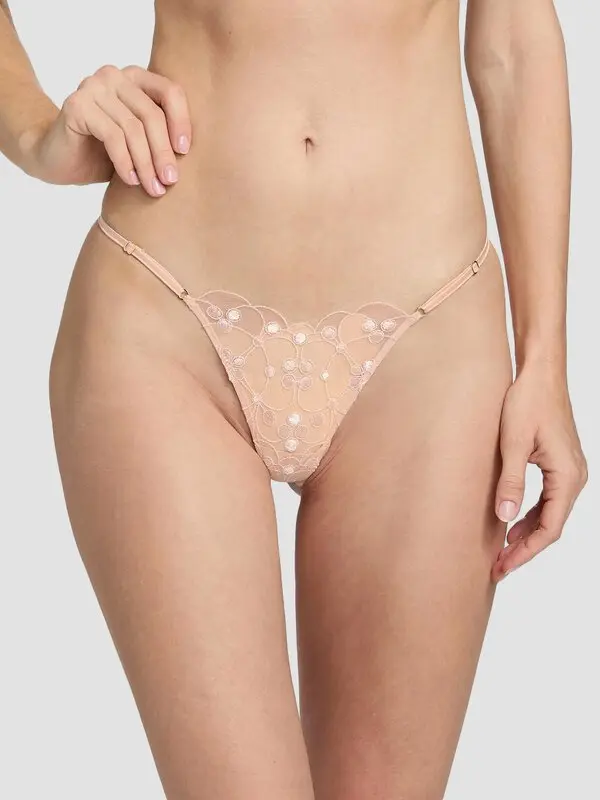 Kiki De Montparnasse Embroidered G-string Thong