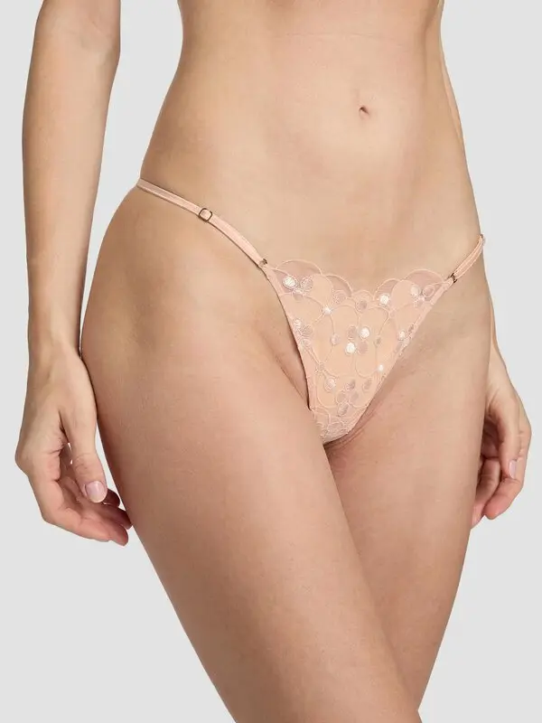 Kiki De Montparnasse Embroidered G-string Thong