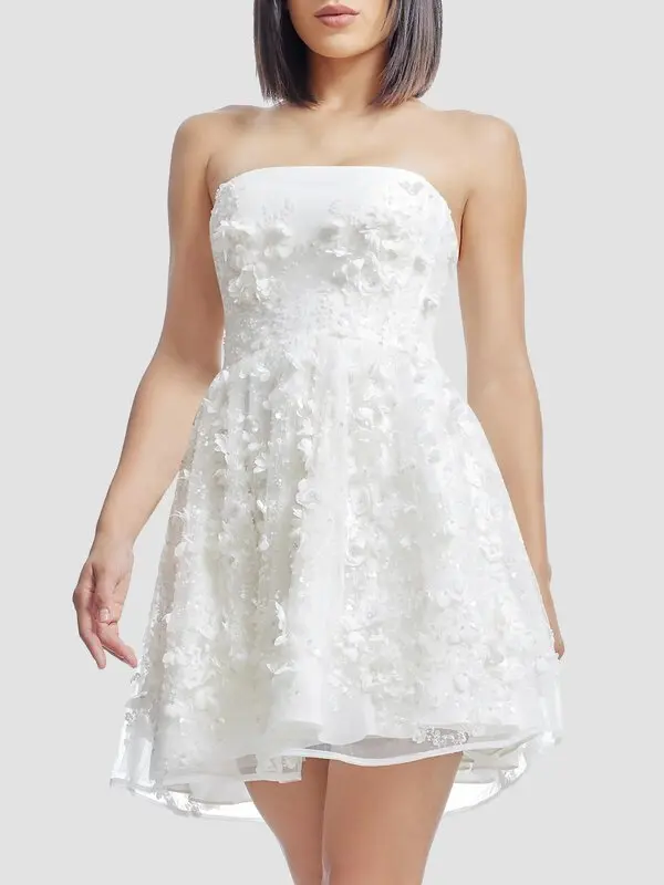 Dress The Population Marilyn Strapless Embellished Fit & Flare Minidress