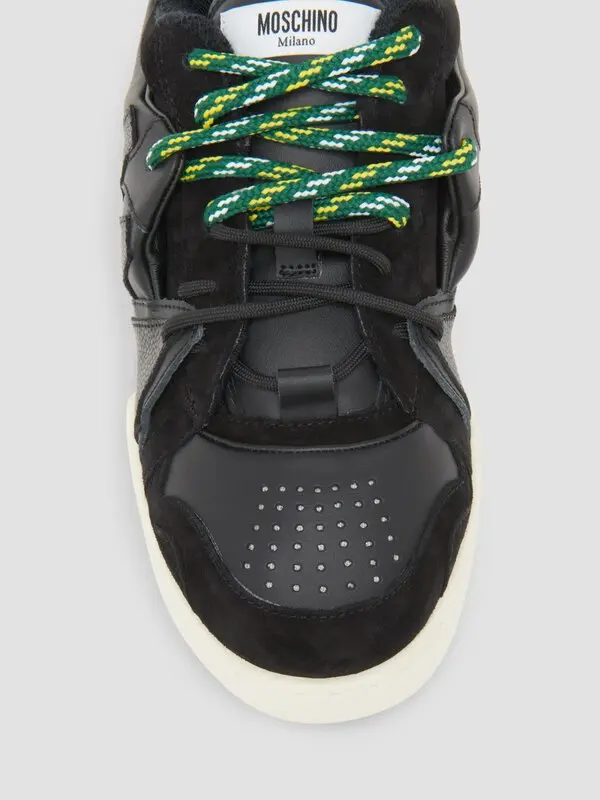 Moschino Leather & Velvet Low-top Sneakers