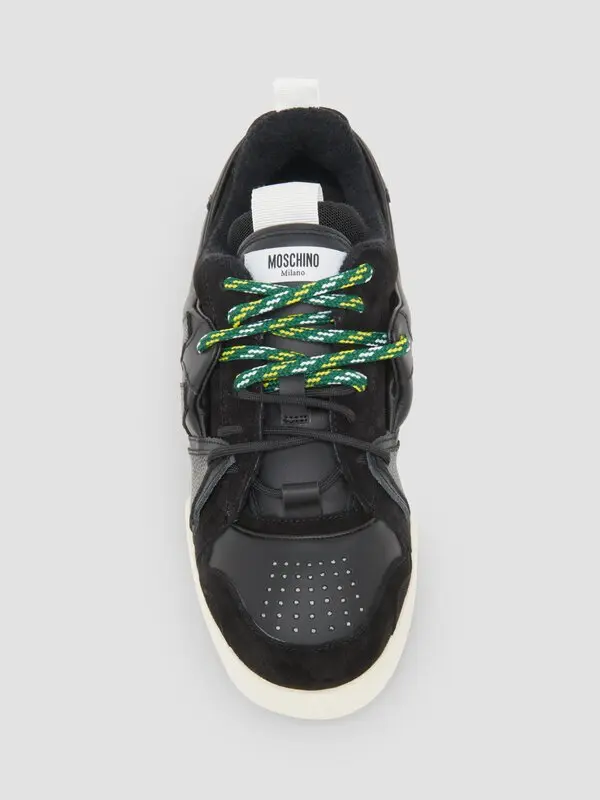 Moschino Leather & Velvet Low-top Sneakers