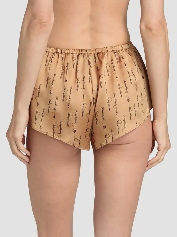 Kiki De Montparnasse Script-printed Silk Lounge Shorts