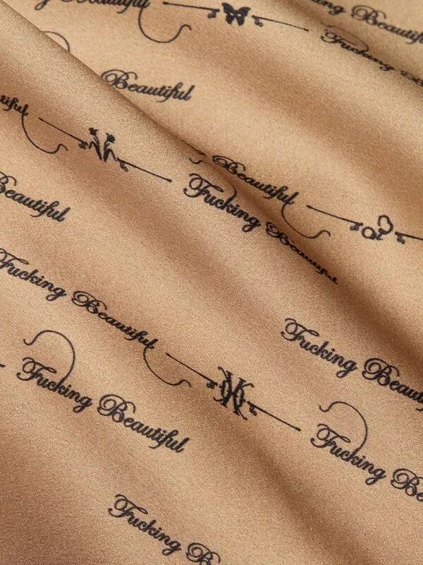 Kiki De Montparnasse Script-printed Silk Lounge Shorts
