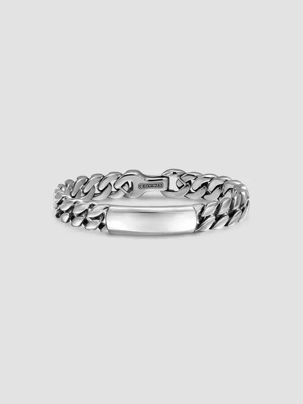 David Yurman Curb Chain Id Bracelet In Sterling 11.5mm