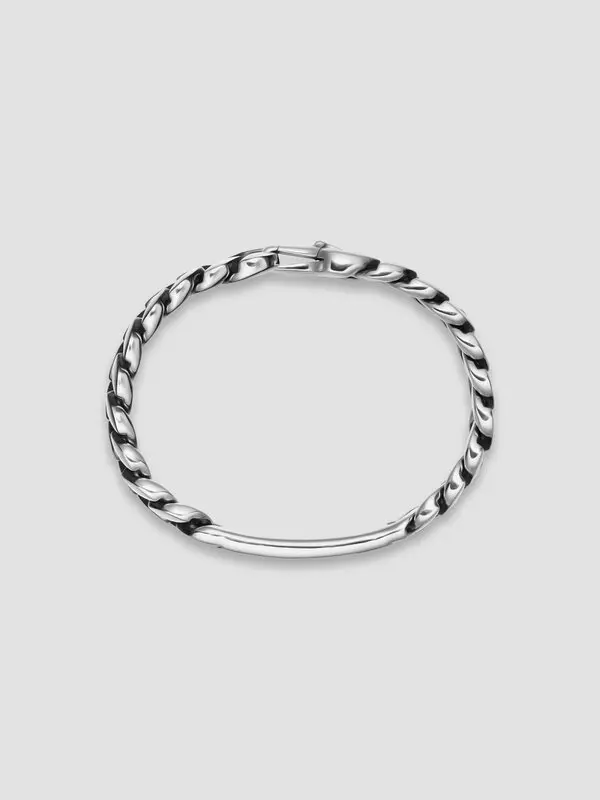 David Yurman Curb Chain Id Bracelet In Sterling 11.5mm