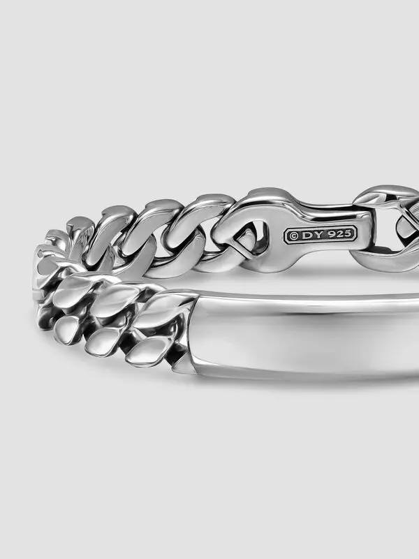 David Yurman Curb Chain Id Bracelet In Sterling 11.5mm