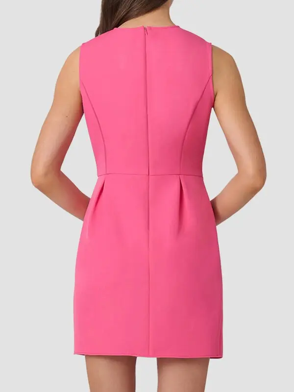Shoshanna London Crepe Bow Sleeveless Minidress