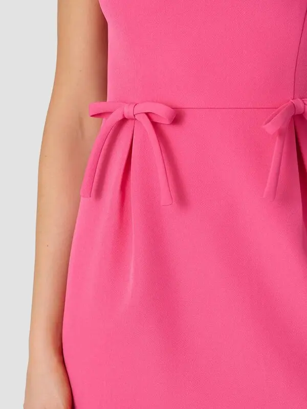 Shoshanna London Crepe Bow Sleeveless Minidress