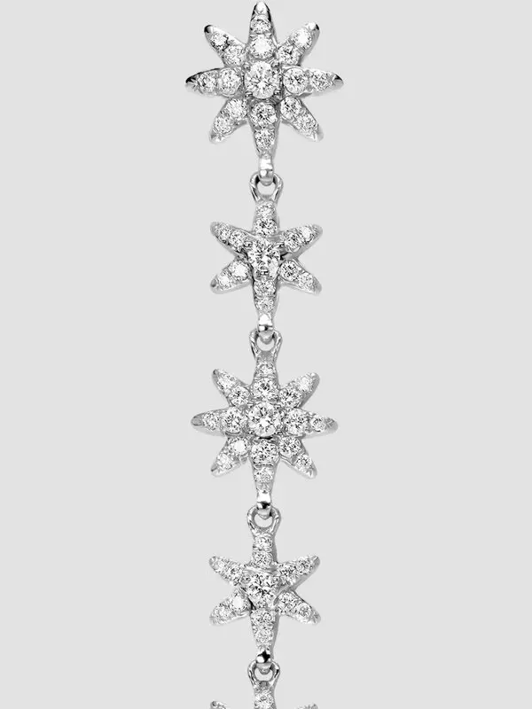 David Yurman Starburst Drop Earrings In 18k White Gold With Diamonds, 70.9mm