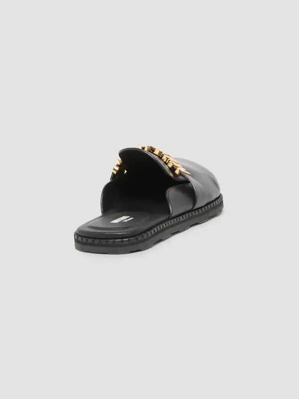 Moschino Logo Faux-leather Mules