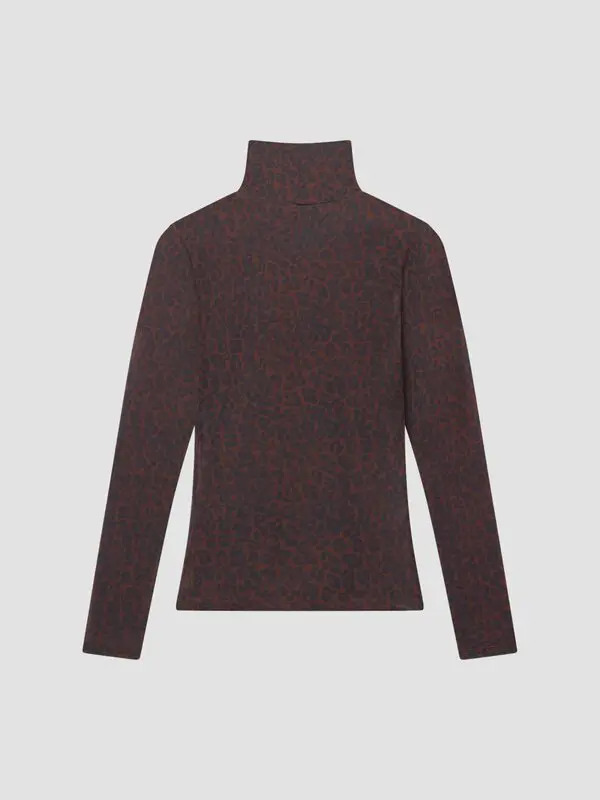 FRAME The Hosiery Leopard Print Sheer Top