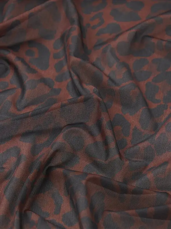 FRAME The Hosiery Leopard Print Sheer Top