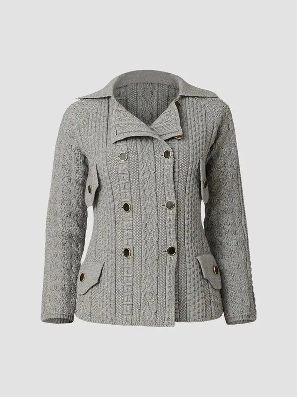 Shoshanna Wes Knit Double-breasted Jacket - Grey