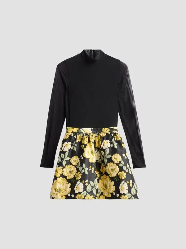 Alice + Olivia Chara Turtleneck Mini Dress - Black Multi